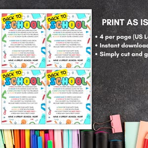 Printable Back to School Survival Kit, Student Survival Kit, School ...