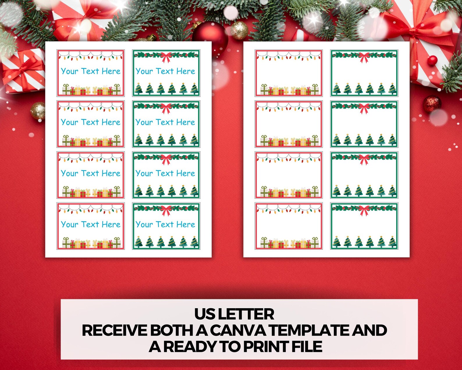 Editable Christmas Name Labels, Christmas Name Tags, DIY Christmas ...