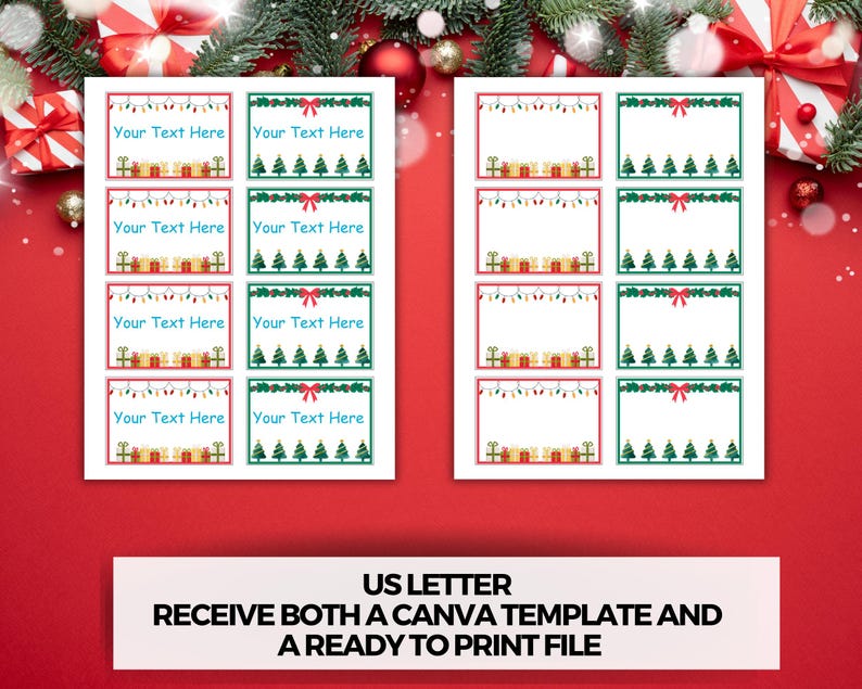 Editable Christmas Name Labels, Christmas Name Tags, DIY Christmas ...