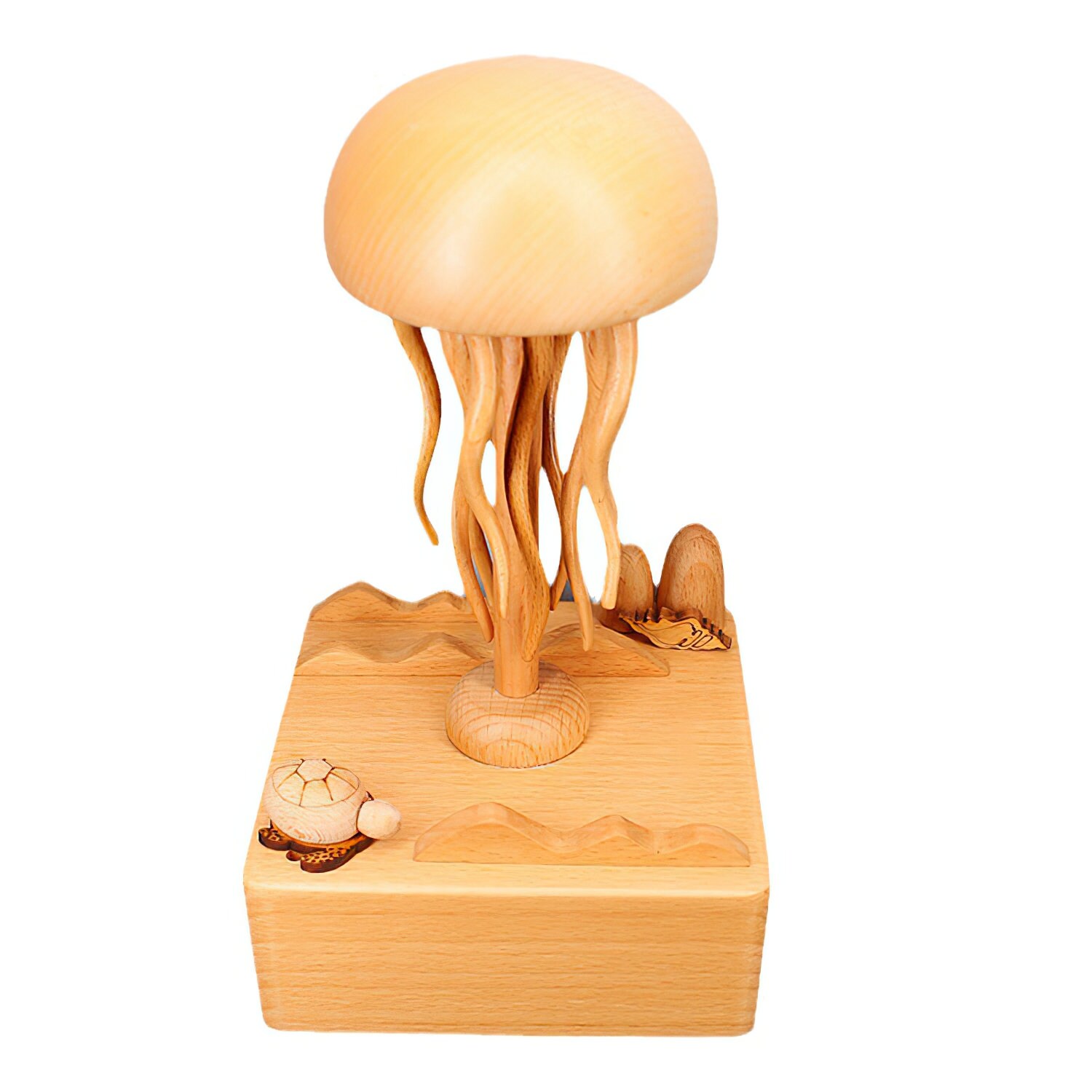 Personalized Jellyfish Wooden Music Box / Handmade Wooden Custom ...