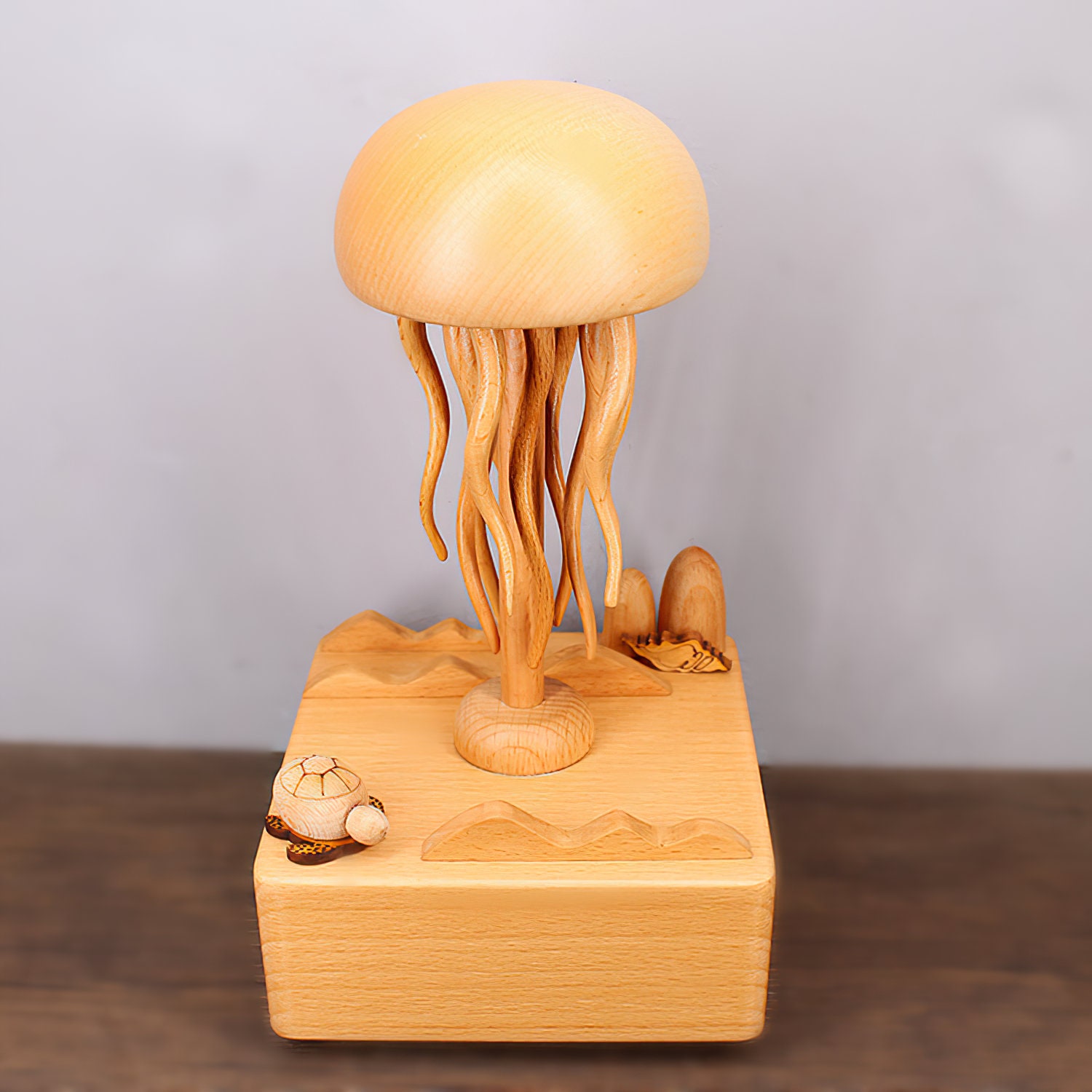 Personalized Jellyfish Wooden Music Box / Handmade Wooden Custom ...