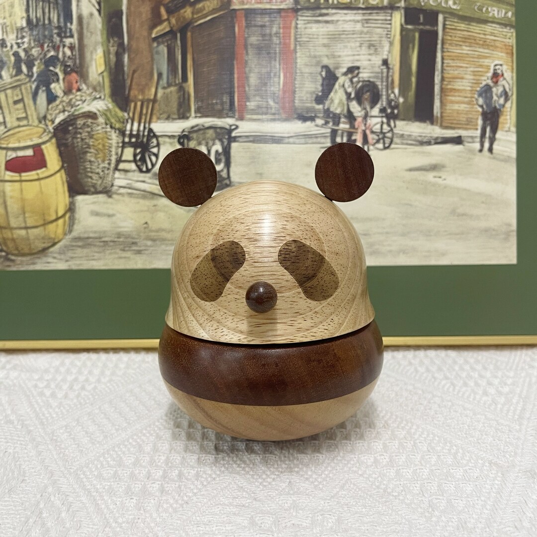 Panda Tumbler Wood Music Box Personalized Wooden Tumbler Toy, Custom ...