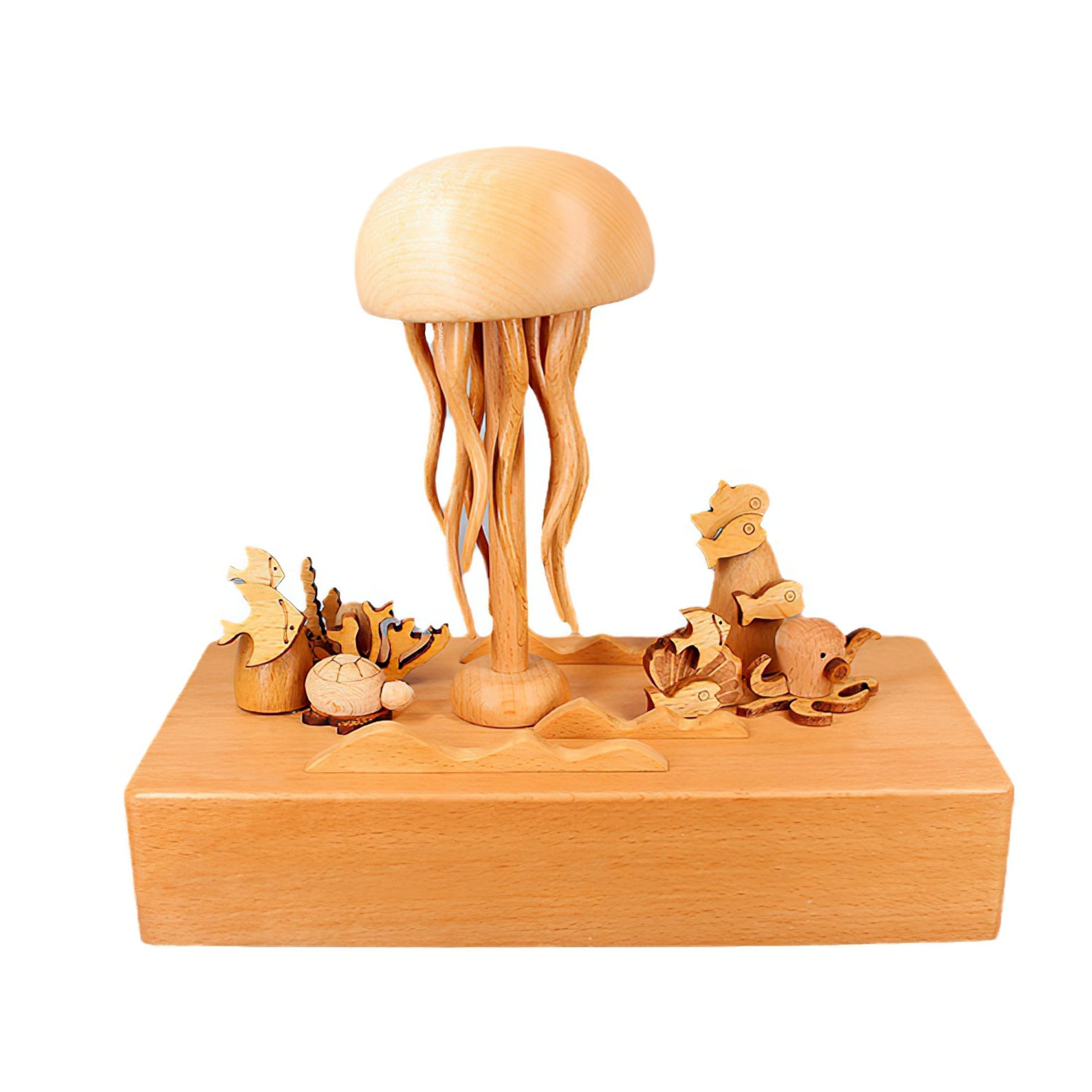 Personalized Jellyfish Wooden Music Box / Handmade Wooden Custom ...
