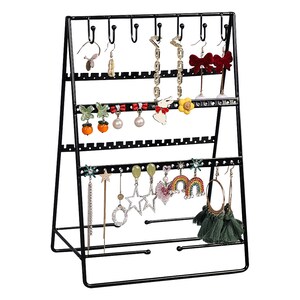 Jewelry Holder Organizer 4 Tier Triangle Rack Necklace Display Stand ...