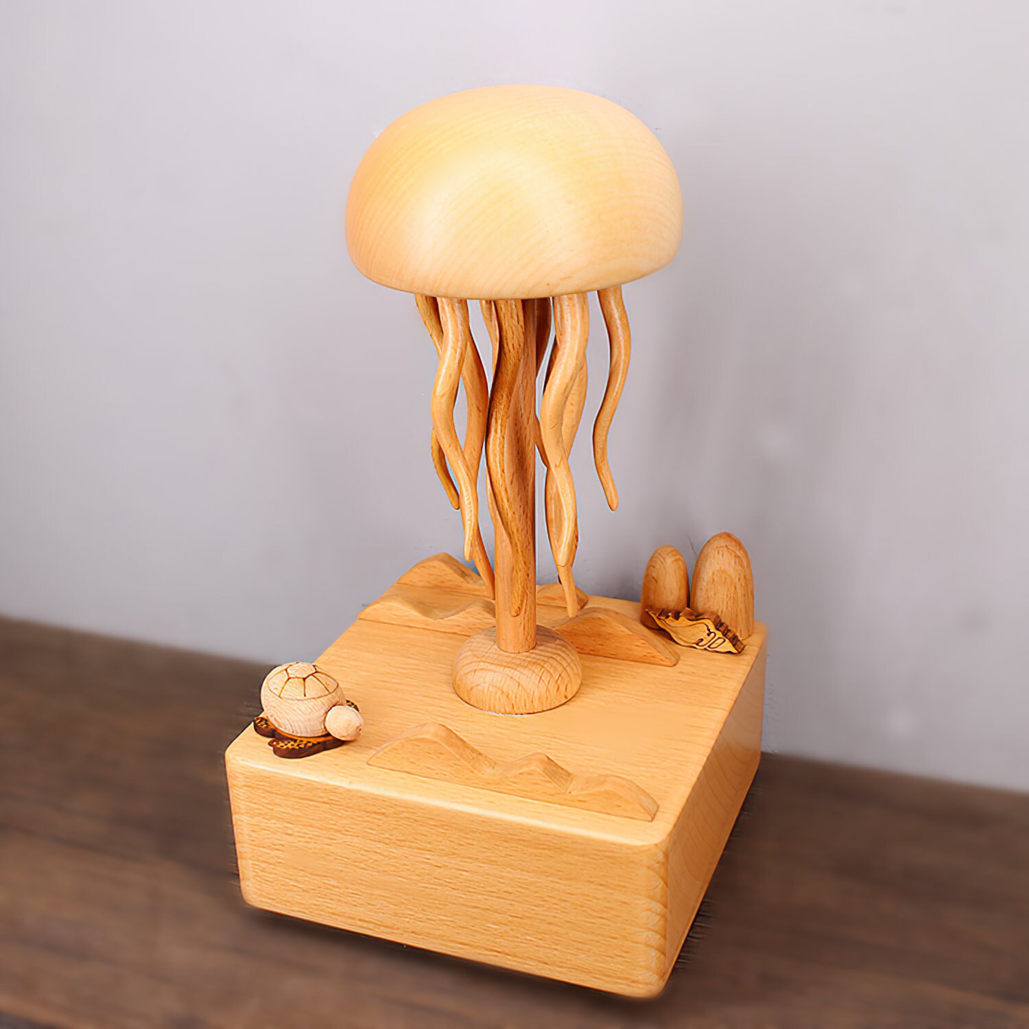 Personalized Jellyfish Wooden Music Box / Handmade Wooden Custom ...