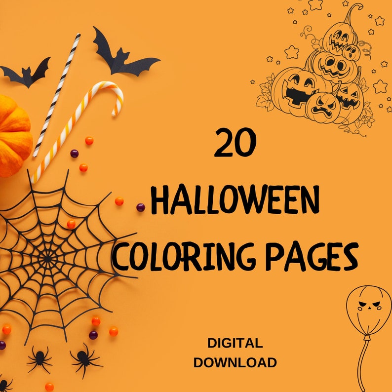 20 Printable Cute Kawaii Halloween Coloring Pages Spooky - Etsy