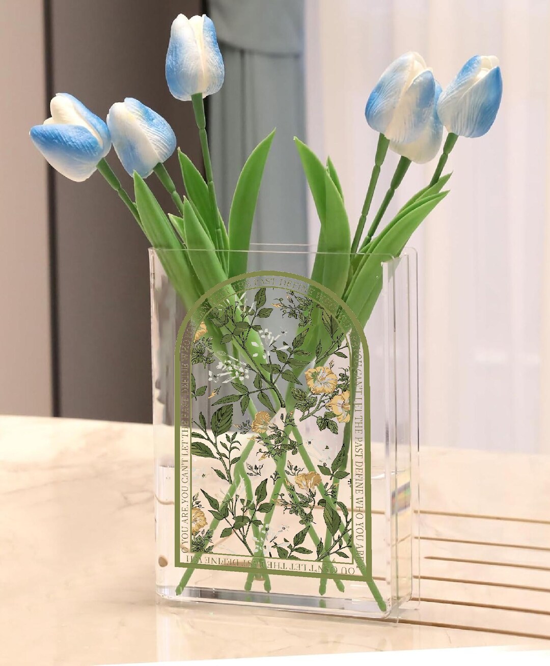 Vintage Flower Arcylic Book Vase, Literary Decor, Book Lover Gift ...