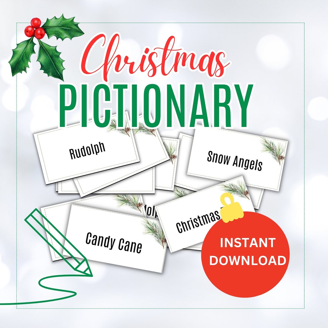 Christmas Pictionary Game: Printable Party Game (digital Download) - Etsy