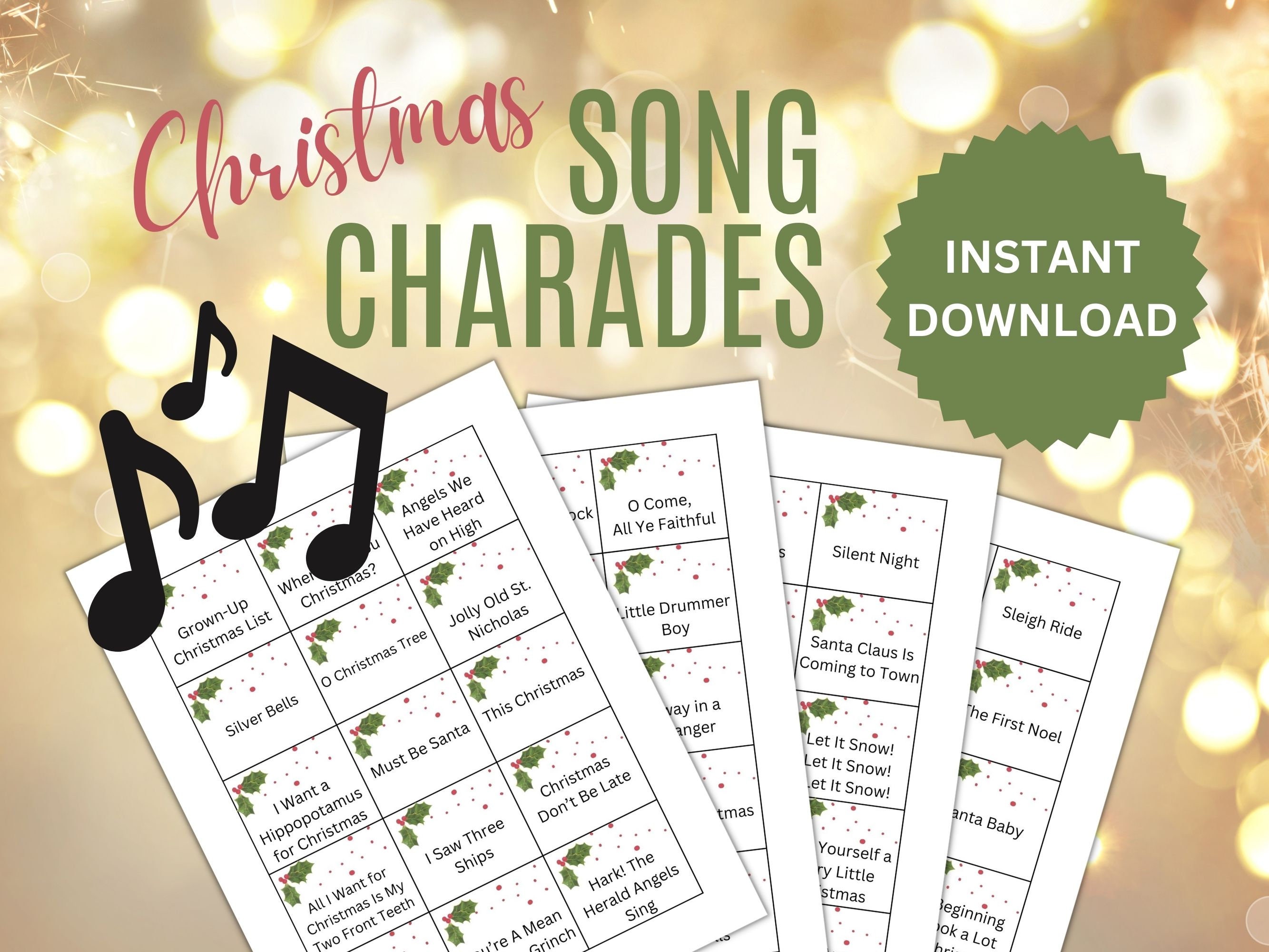 Christmas Charades, Christmas Song Charades, Christmas Games for Adults ...