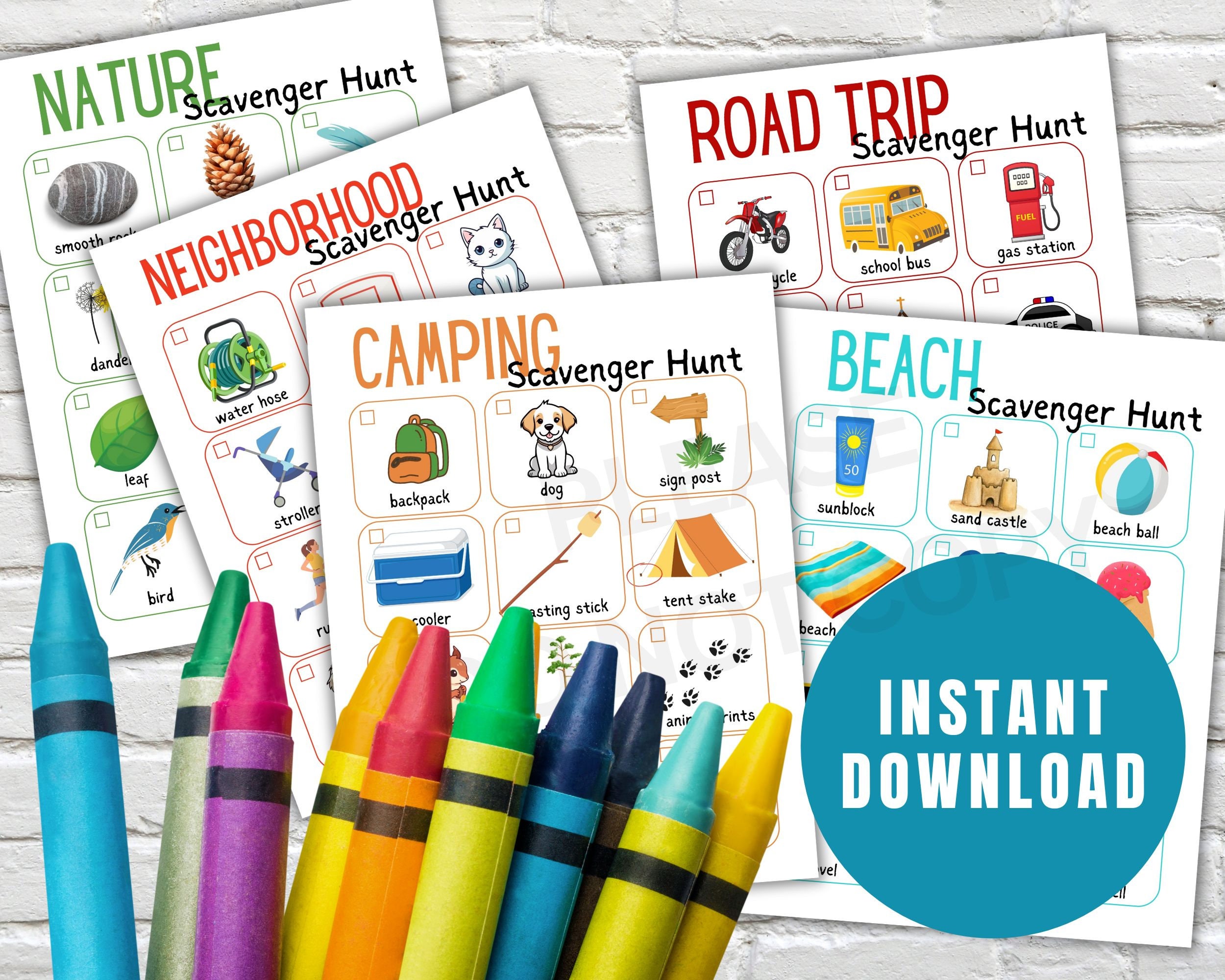 BUNDLED Scavenger Hunt Printable for Kids Treasure Hunt Download ...