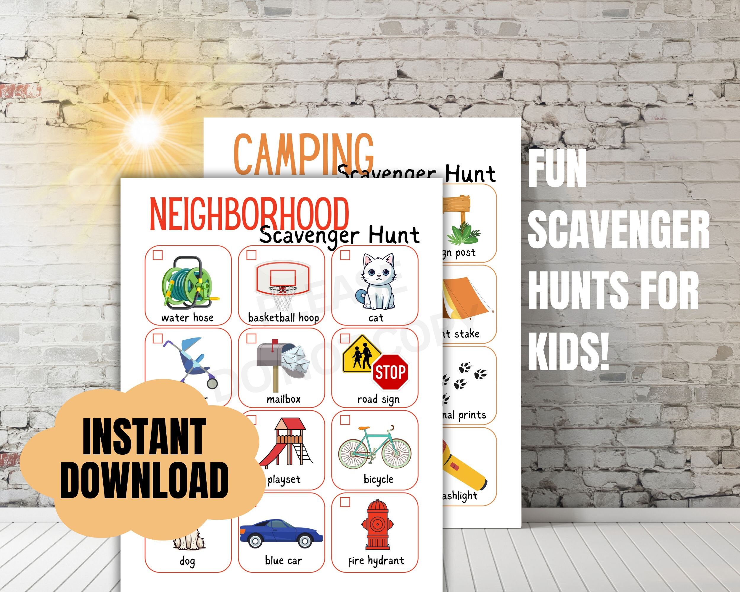 BUNDLED Scavenger Hunt Printable for Kids Treasure Hunt Download ...