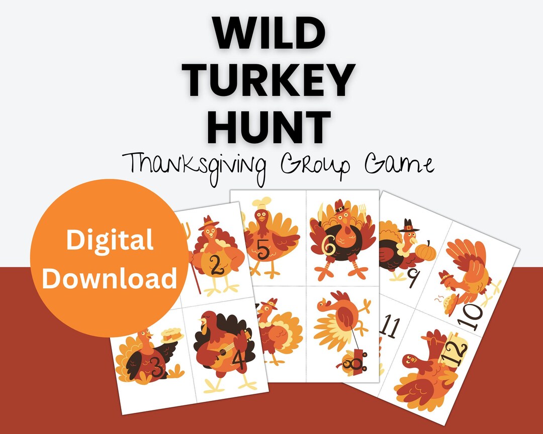 Thanksgiving Turkey Hunt Game Printable | Kids Scavenger Hunt Activity ...