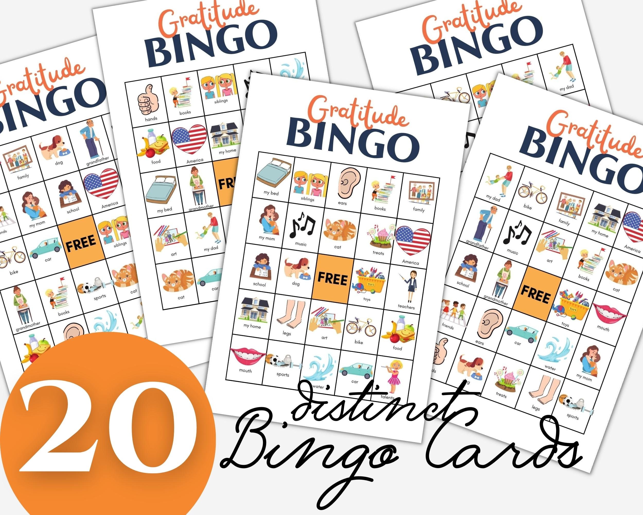 Thanksgiving Gratitude Game Bingo Printable, Thanksgiving Games ...