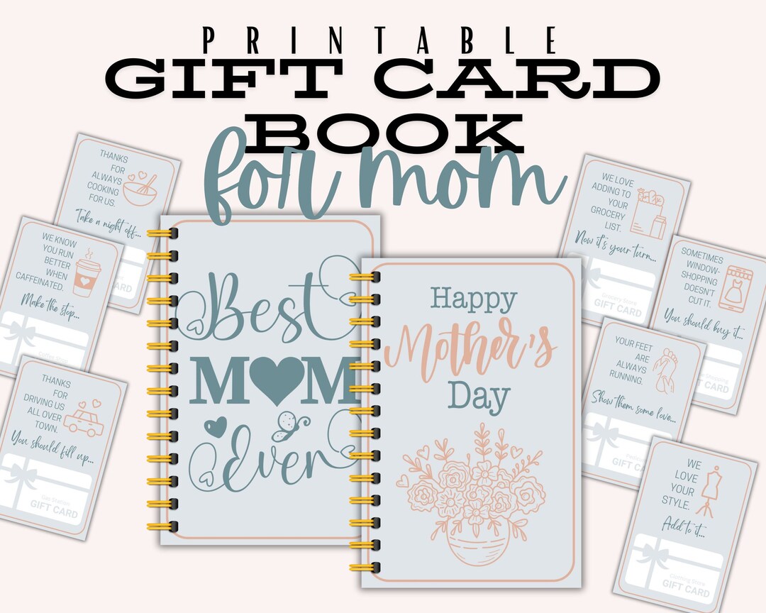 Gift Card Book for Mom Printable, Download Gift for Mom From Kids ...