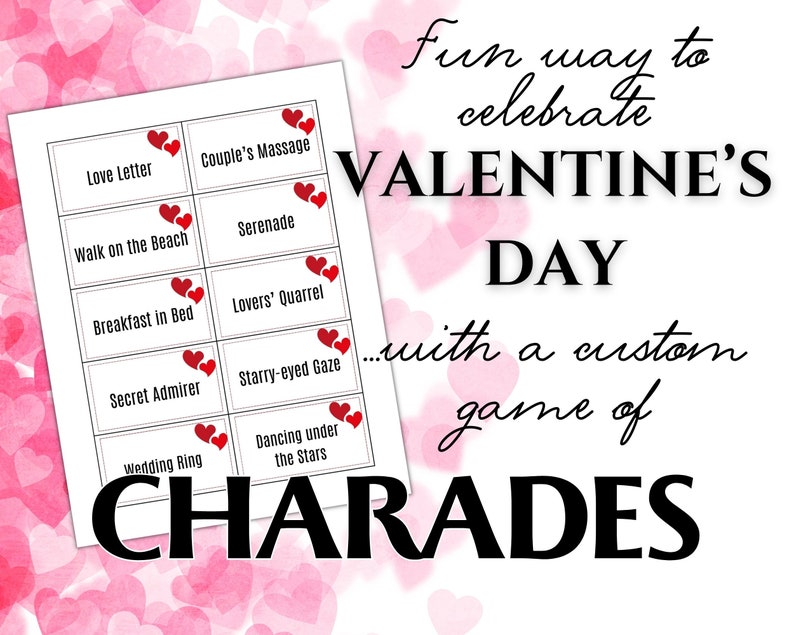 Valentine's Day Pictionary Game for Groups, Vday Classroom Game, Party ...