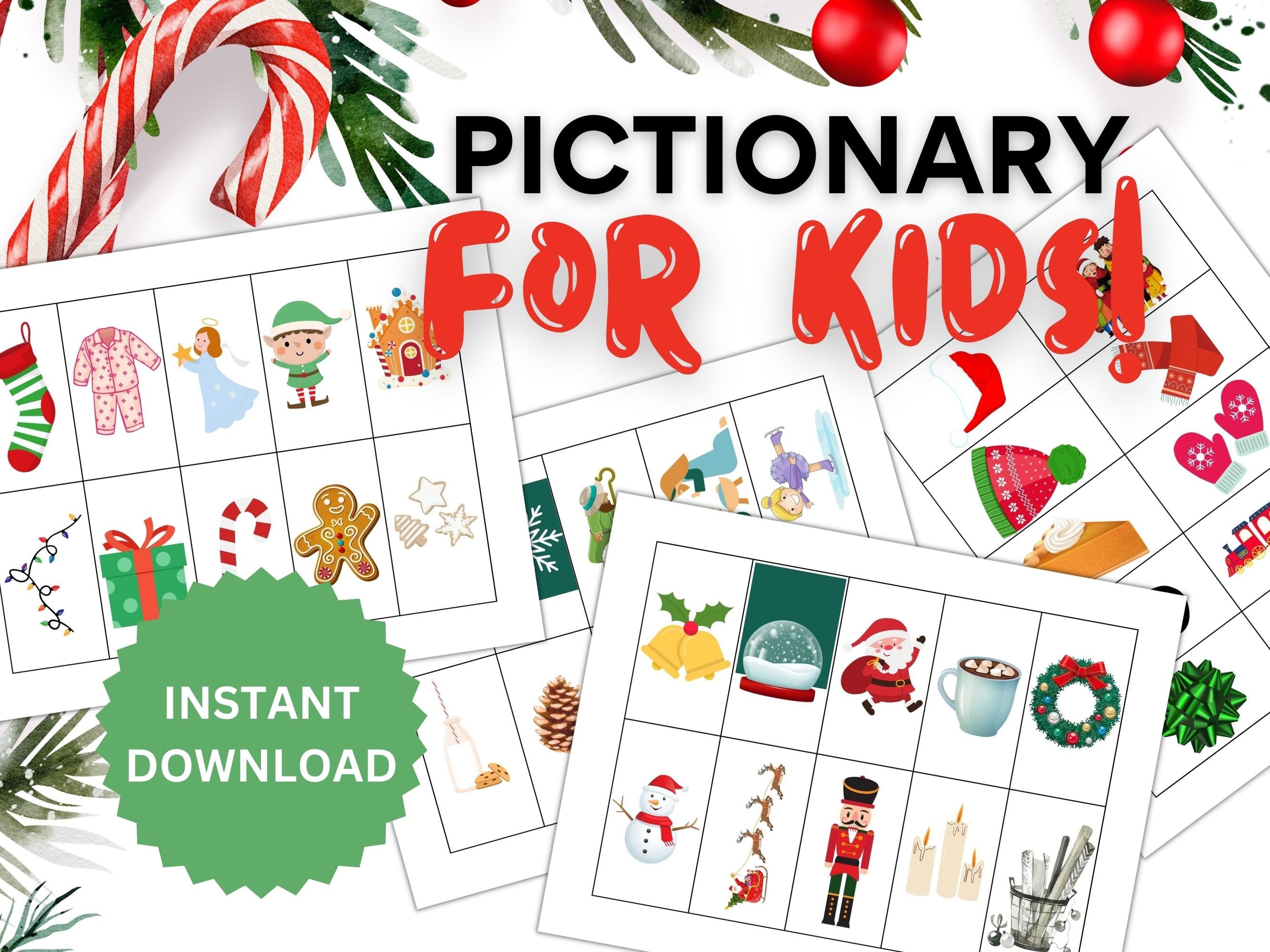Christmas Pictionary, Christmas Pictionary for Kids, Christmas ...