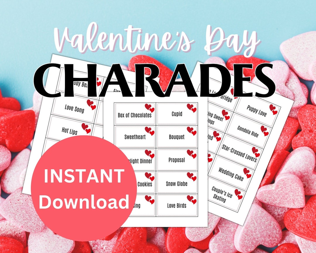 Valentine's Day Charades Game Valentines Day Game Classroom Printable ...