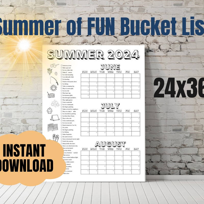 Summer 2024 Calendar - Etsy