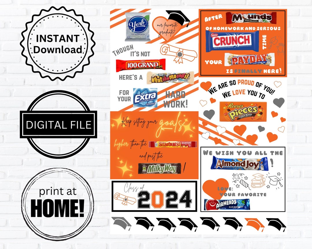 Congrats Grad Candy Poster PRINTABLE, Grad Gift, Graduation Candy Bar ...