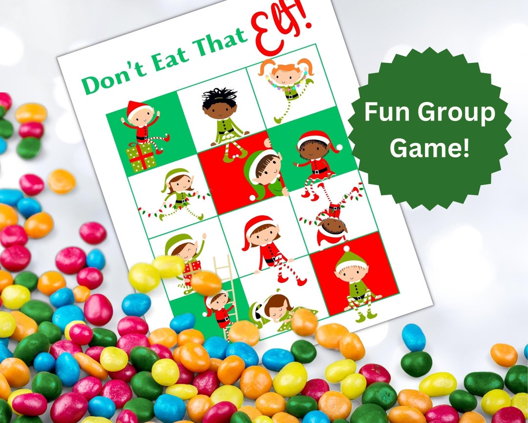 Don't Eat That Elf Christmas Game: Printable Party Activity (instant ...