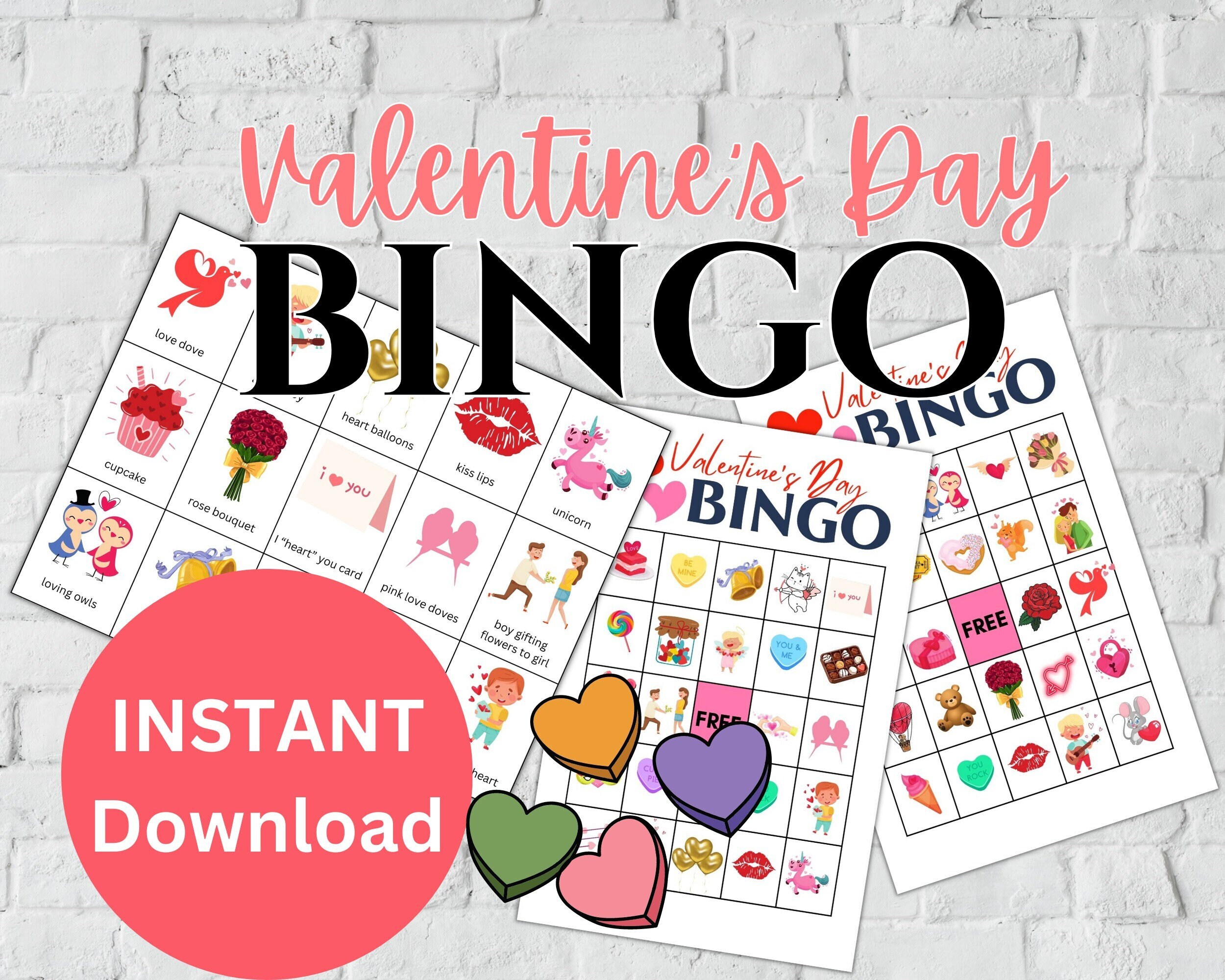 Valentine's Day Bingo Printable, Valentines Classroom Game Bingo Game ...
