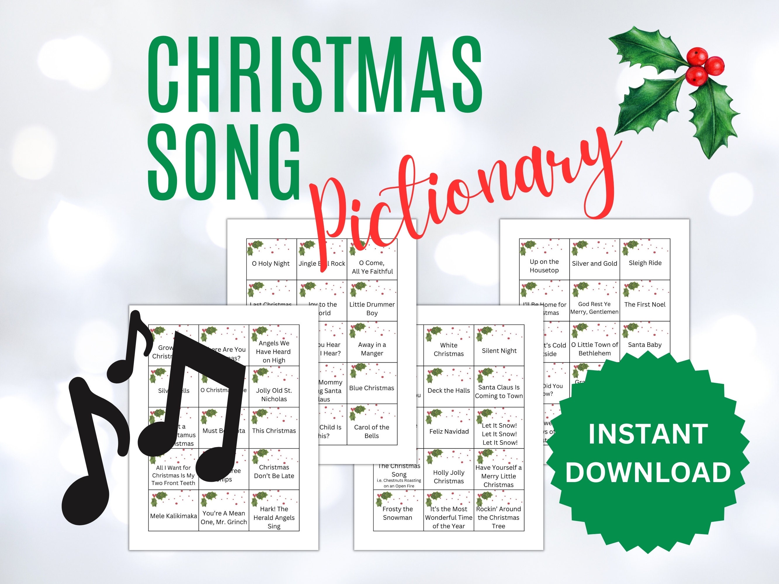 Christmas Pictionary, Christmas Pictionary Songs, Pictionary Christmas ...