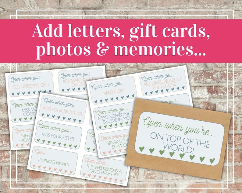 College Gift, Open When Envelopes for College Students, Open When ...