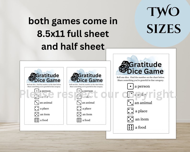 Family Gratitude Game, Gratitude Dice Game, Simple Gratitude Download ...