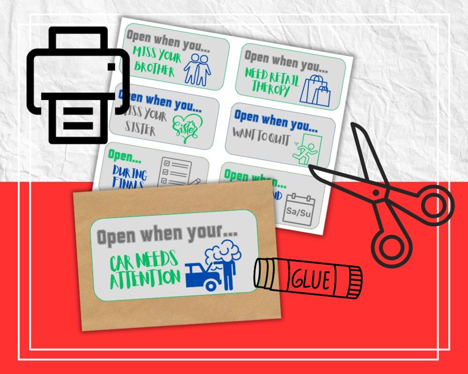 Open When Envelopes for College Students, Open When Letters College ...