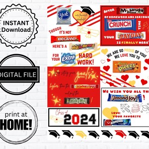 PRINTABLE Congrats Grad Candy Poster, Grad Gift, Graduation Candy Bar ...