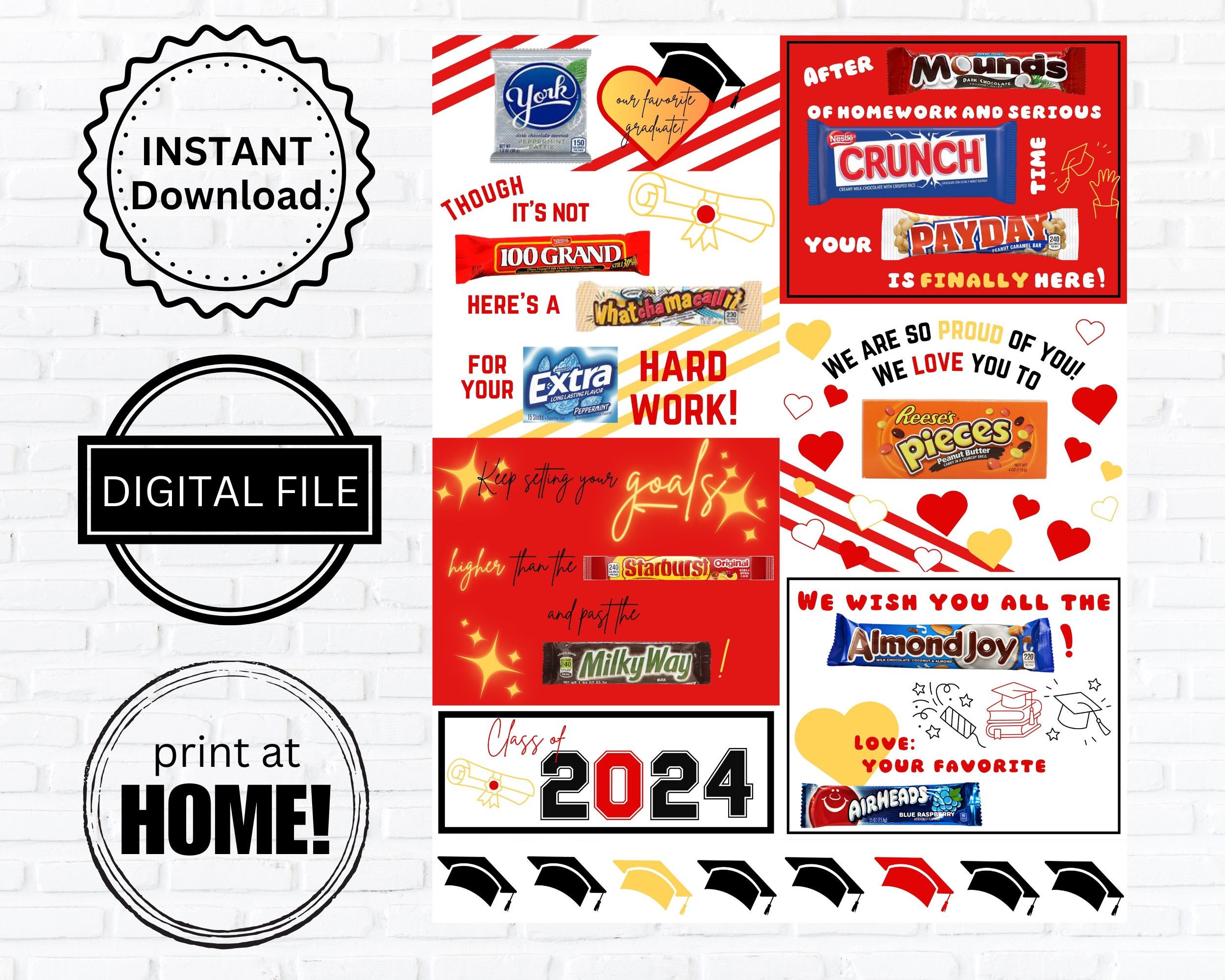 PRINTABLE Congrats Grad Candy Poster, Grad Gift, Graduation Candy Bar ...