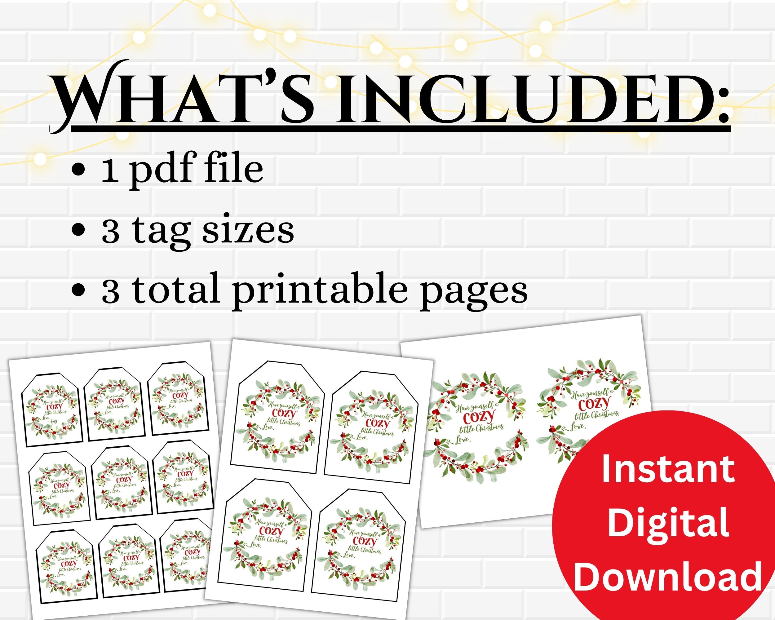 Printable Christmas Gift Tag, Cozy Christmas Gift Tag, Teacher Gift Tag ...