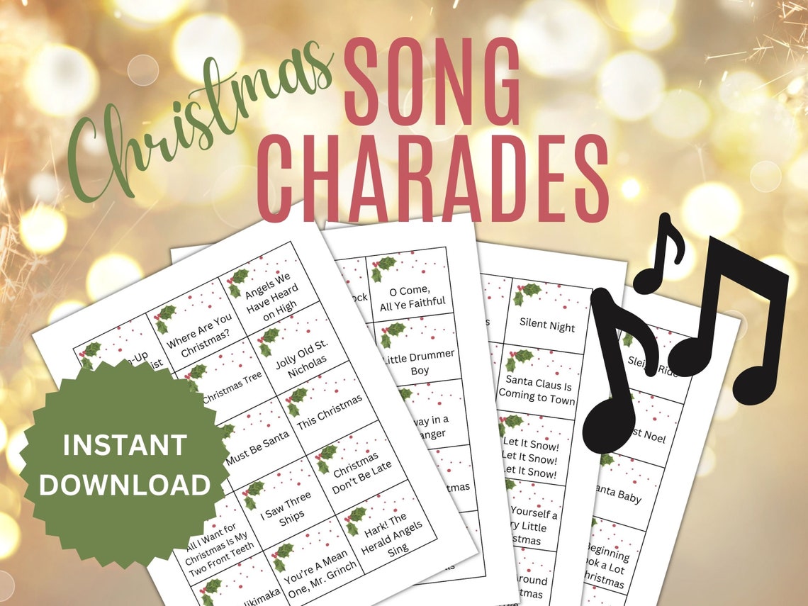 Christmas Charades, Christmas Song Charades, Christmas Games for Adults ...