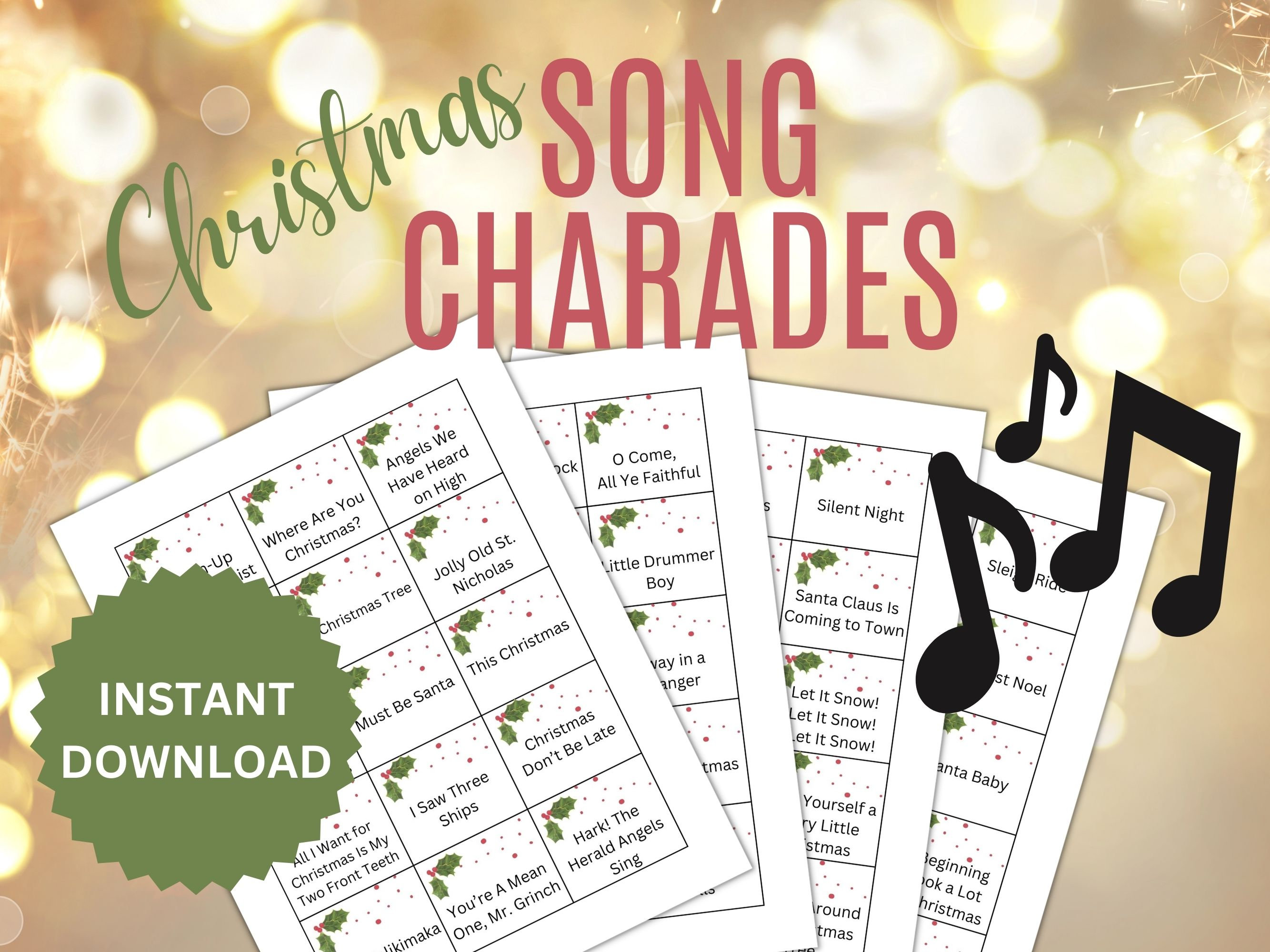 Christmas Charades, Christmas Song Charades, Christmas Games for Adults ...