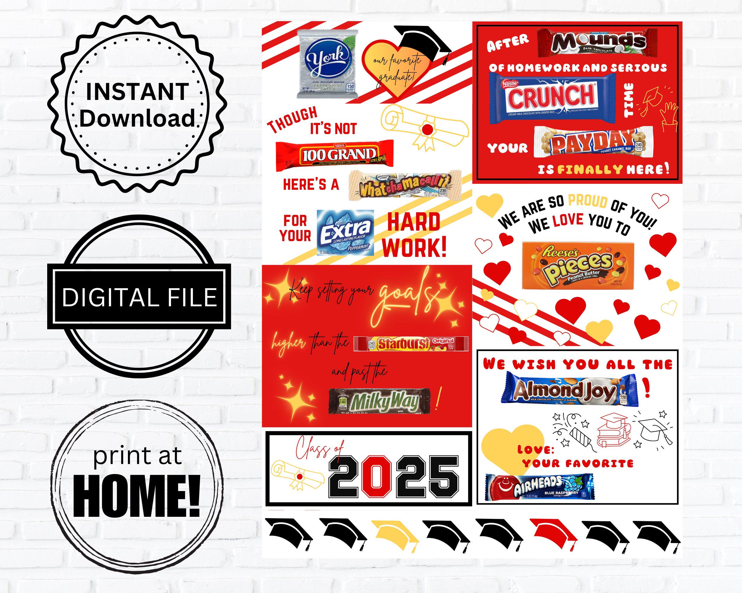 PRINTABLE Congrats Grad Candy Poster, Grad Gift, Graduation Candy Bar ...