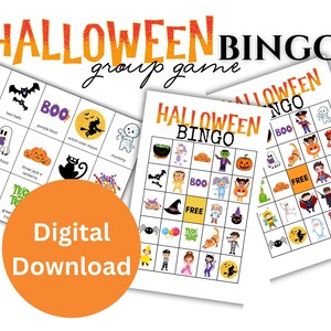 Halloween Bingo Printable, Instant Classroom Halloween Party Game, Game ...