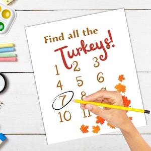 Thanksgiving Turkey Hunt Game Printable | Kids Scavenger Hunt Activity ...
