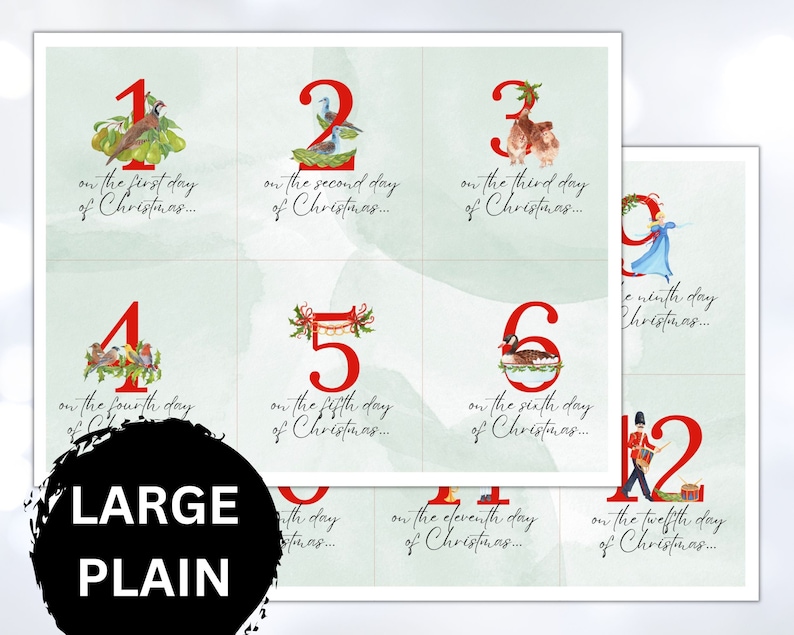 12 Days of Christmas Gift Tags, Christmas Printable, Christmas Download ...