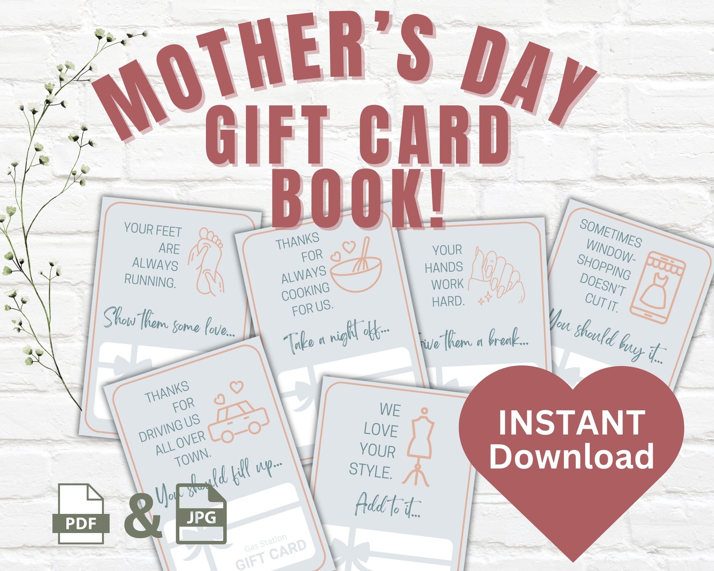 Gift Card Book for Mom Printable, Download Gift for Mom From Kids ...