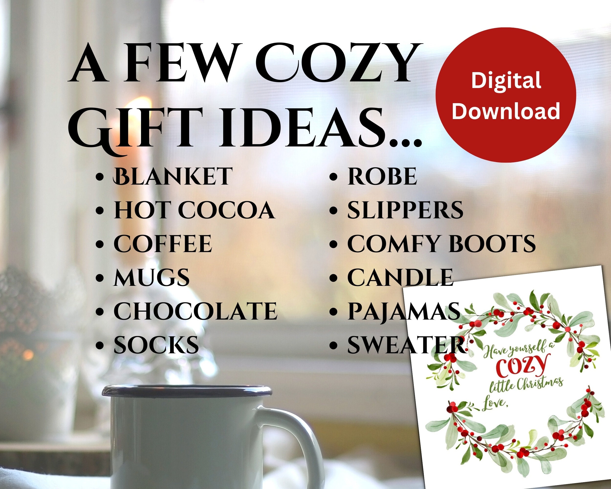 Printable Christmas Gift Tag Cozy Christmas Gift Tag Teacher - Etsy