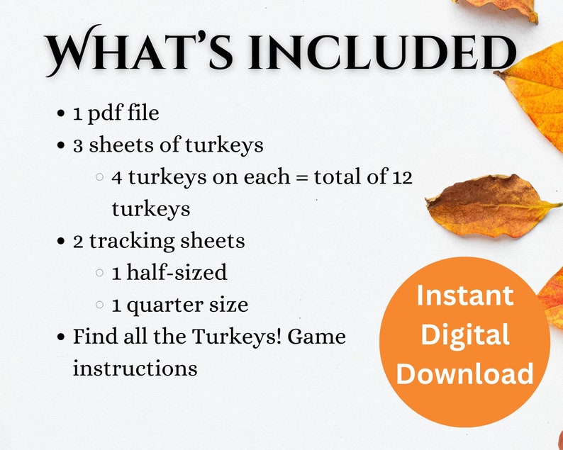 Thanksgiving Turkey Hunt Game Printable | Kids Scavenger Hunt Activity ...