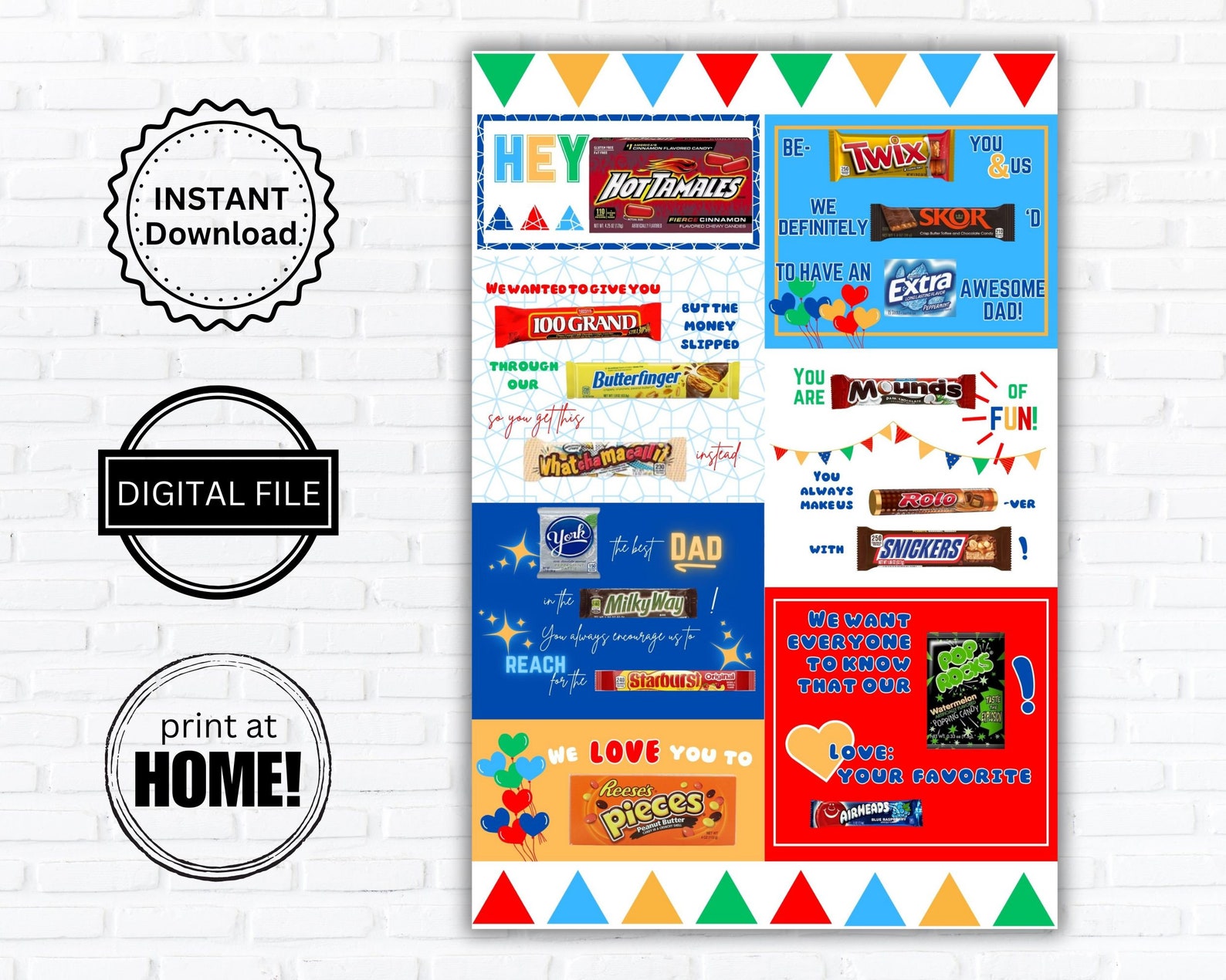 PRINTABLE Candy Poster for Dad • Dad Birthday Gift • Dad Candy Bar Sign ...