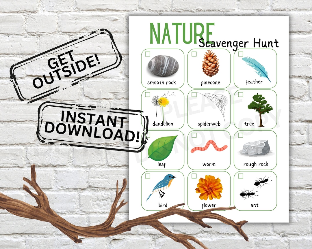 Nature Scavenger Hunt Printable for Kids Nature Treasure Hunt Download ...