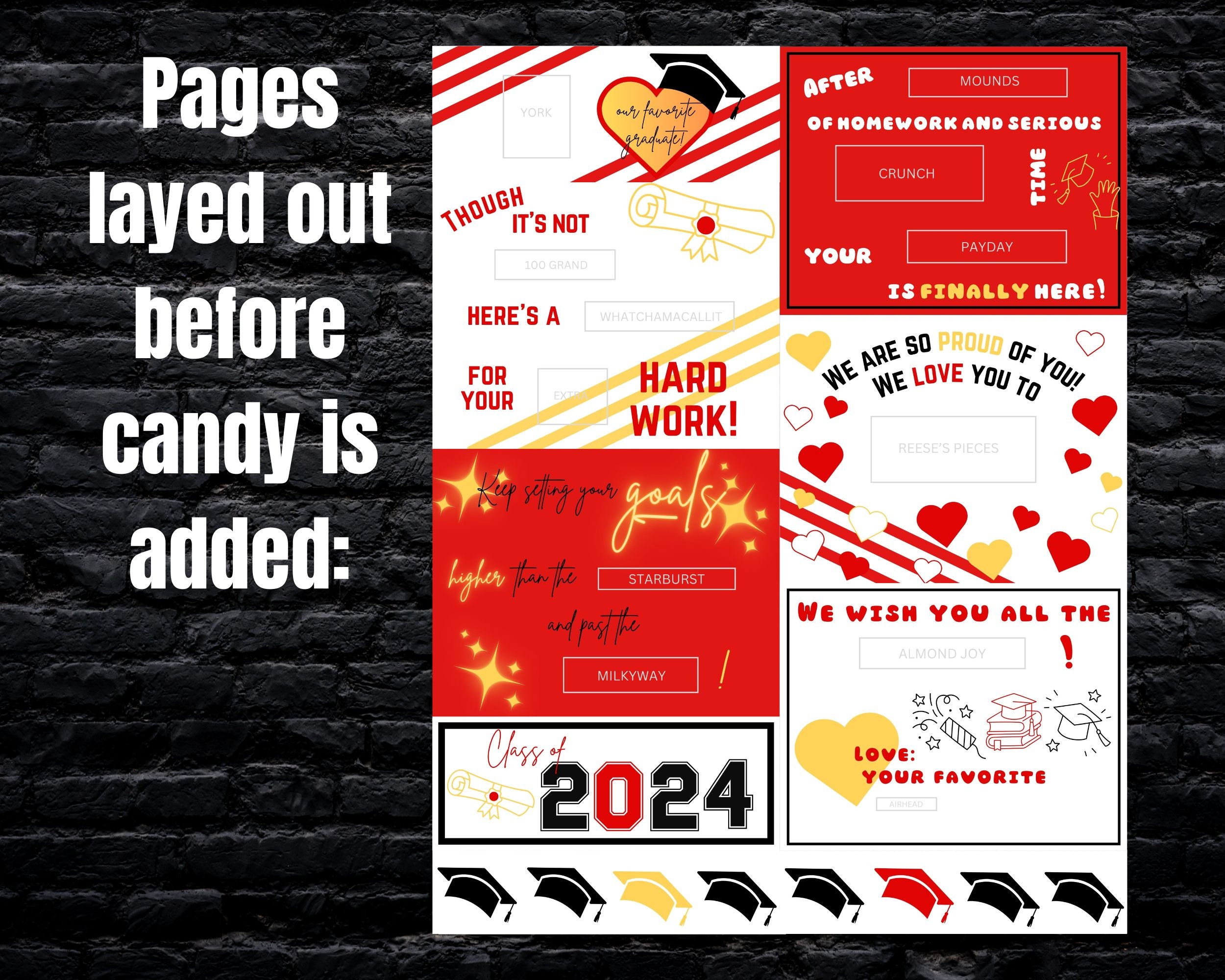 PRINTABLE Congrats Grad Candy Poster, Grad Gift, Graduation Candy Bar ...