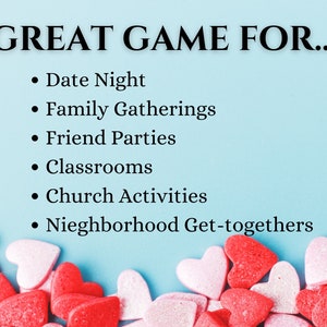 Valentine's Day Pictionary Game for Groups, Vday Classroom Game, Party ...