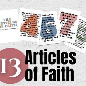 13 Articles of Faith Flashcards, LDS Primary 2024, Articles of Faith ...