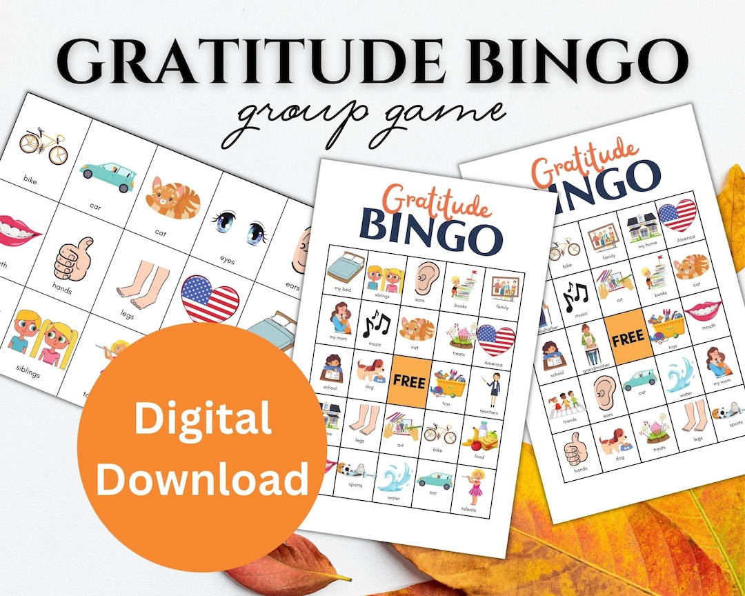 Thanksgiving Gratitude Game Bingo Printable, Thanksgiving Games ...