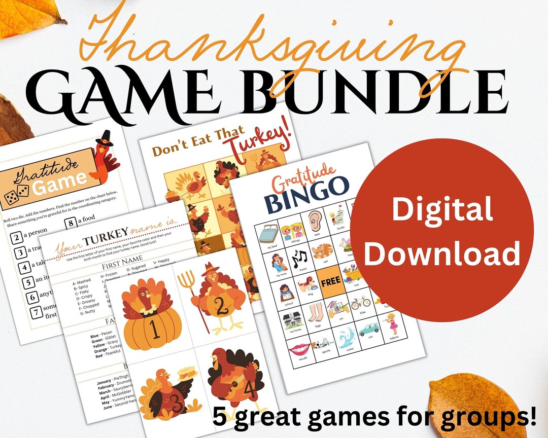 Thanksgiving Game Bundle: Gratitude Bingo + More (digital Download) - Etsy