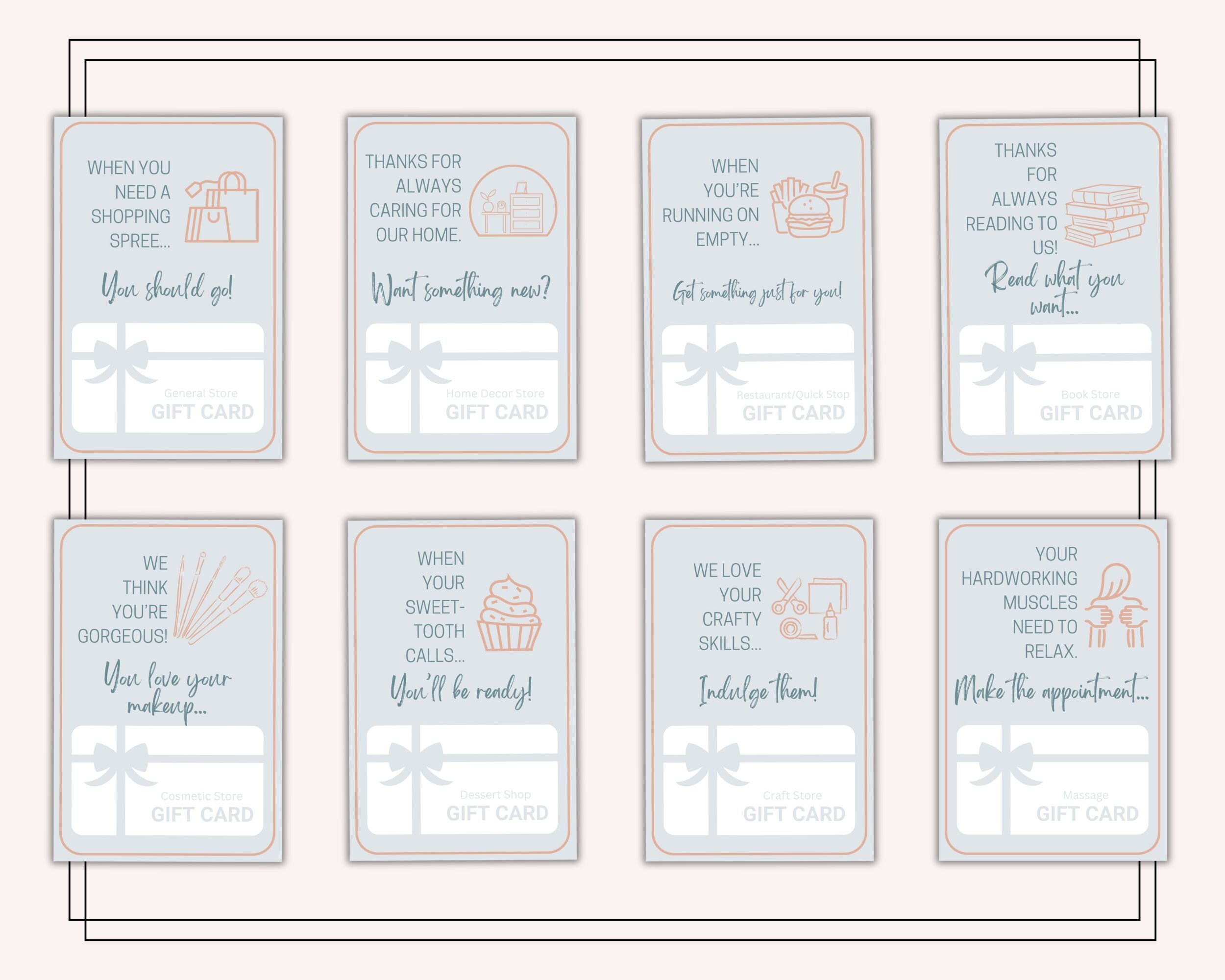 Gift Card Book for Mom Printable, Download Gift for Mom From Kids ...