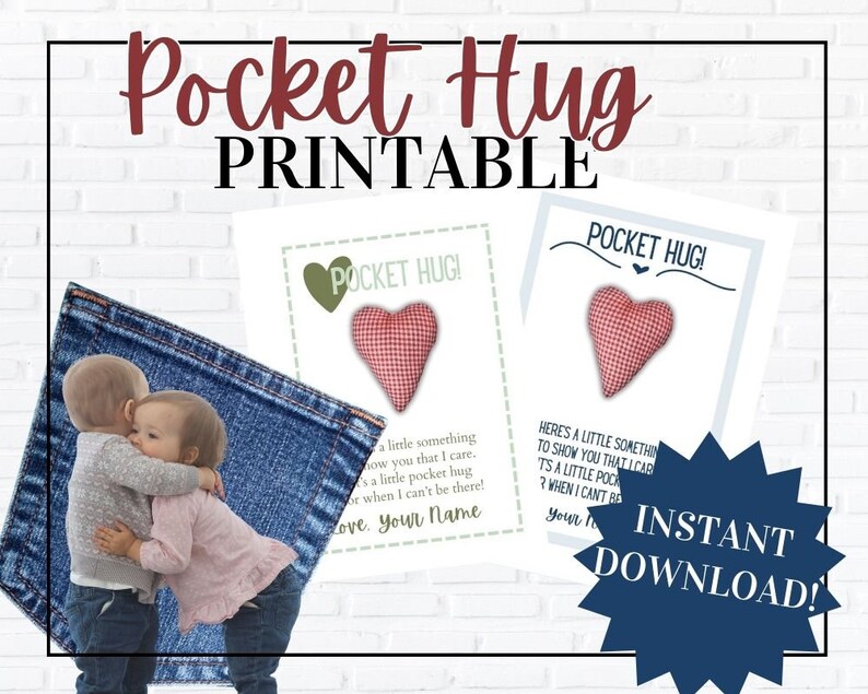 Printable Pocket Hug: Thinking of You Gift (digital Download) - Etsy